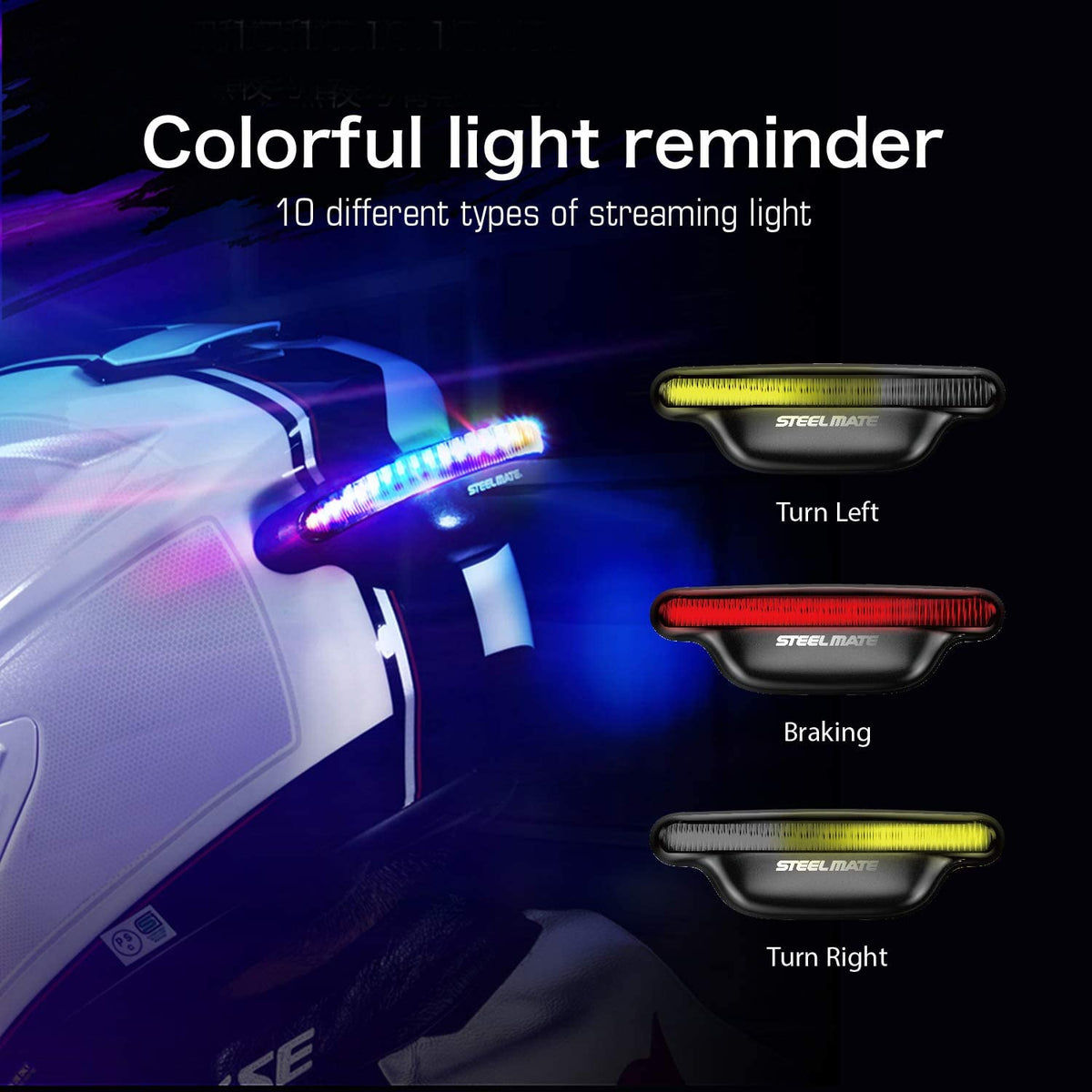 Motorcycle Helmet Signal Light Rechargeable LED Brake Light for Helmel ...